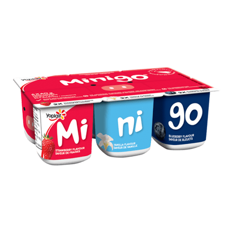 Minigo Yogurt - Blueberry, Strawberry, Vanilla - Yoplait Canada